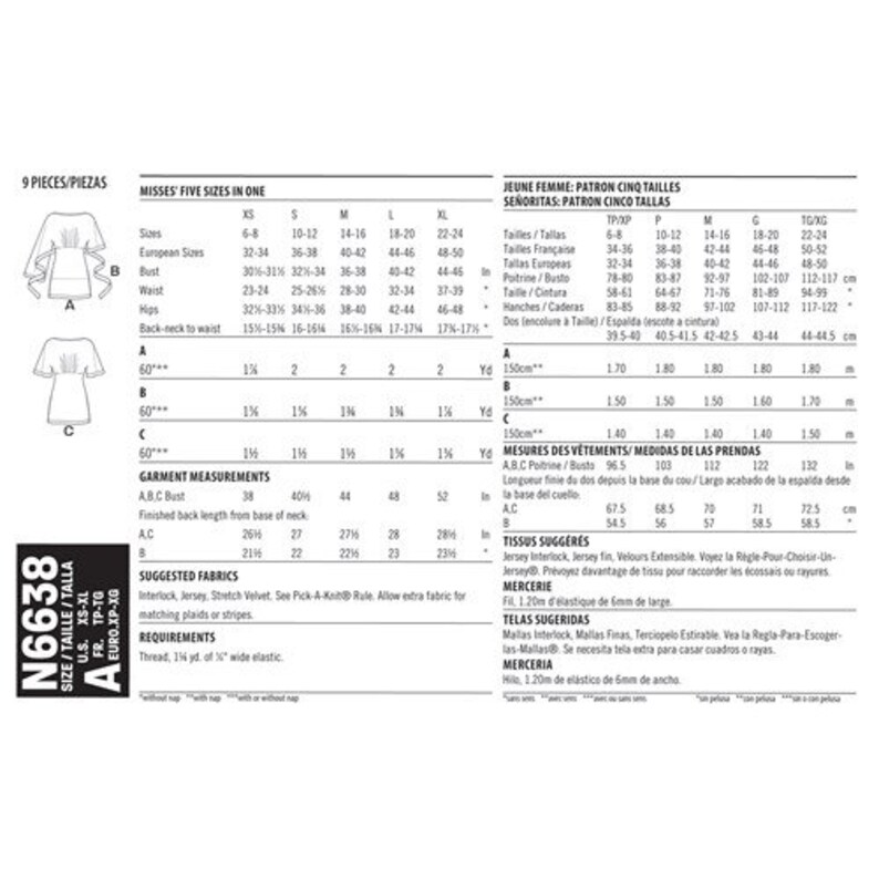 Sewing Pattern for Womens Tops New Look Pattern 6638 New | Etsy