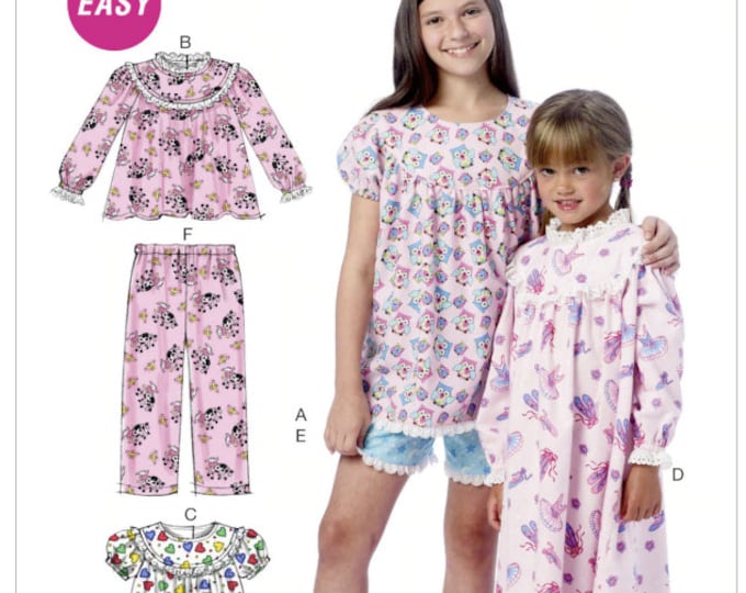 Sewing Pattern for Girls Sleepwear, Mccall's Pattern M6831, NEW PATTERN ...
