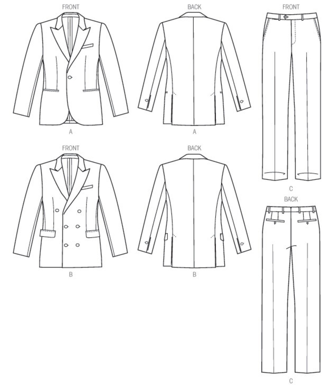 Sewing Pattern for MEN'S SUIT JACKETS & Pants Vogue | Etsy