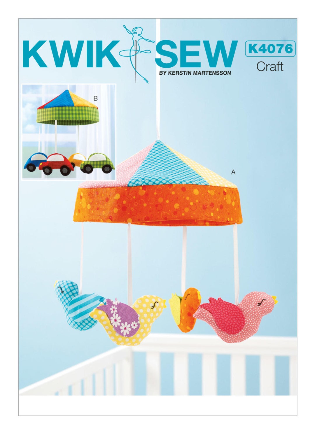 Sewing Pattern for Car and Bird Crib Mobiles, Kwik Sew Pattern 4076 ...
