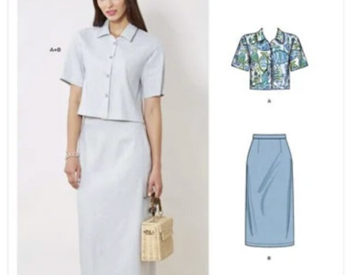 Sewing Pattern for Womens Skirt & Top in Misses Sizes, Womens Pencil ...