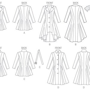 Sewing Pattern for Women's Flared Coats Belt & Detachable | Etsy