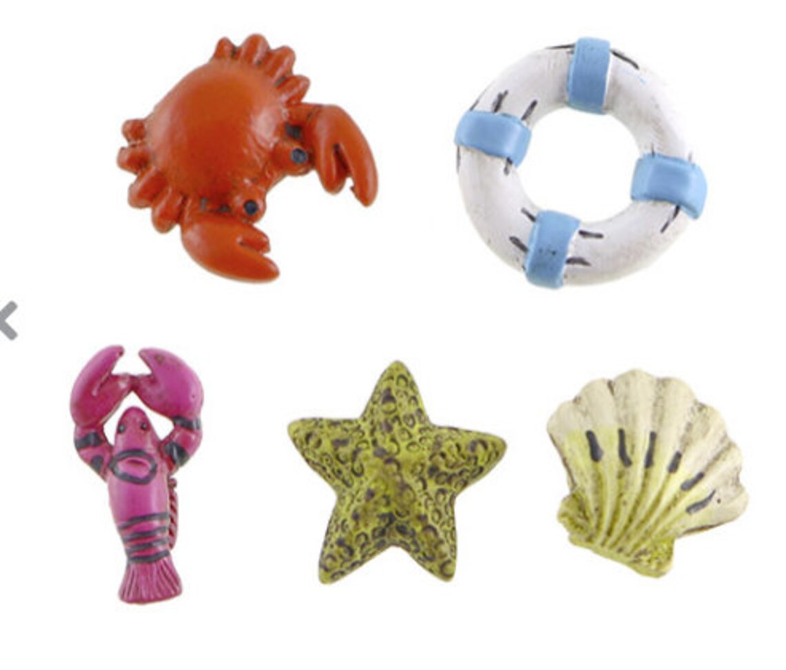 Fairy Garden Beach Themed Miniature Sea Life Set, Miniature Gardening ...