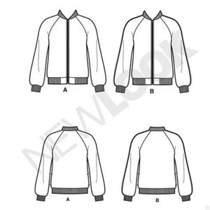 Sewing Pattern for Womens JACKET in Misses Sizes, Zip Front Flight ...
