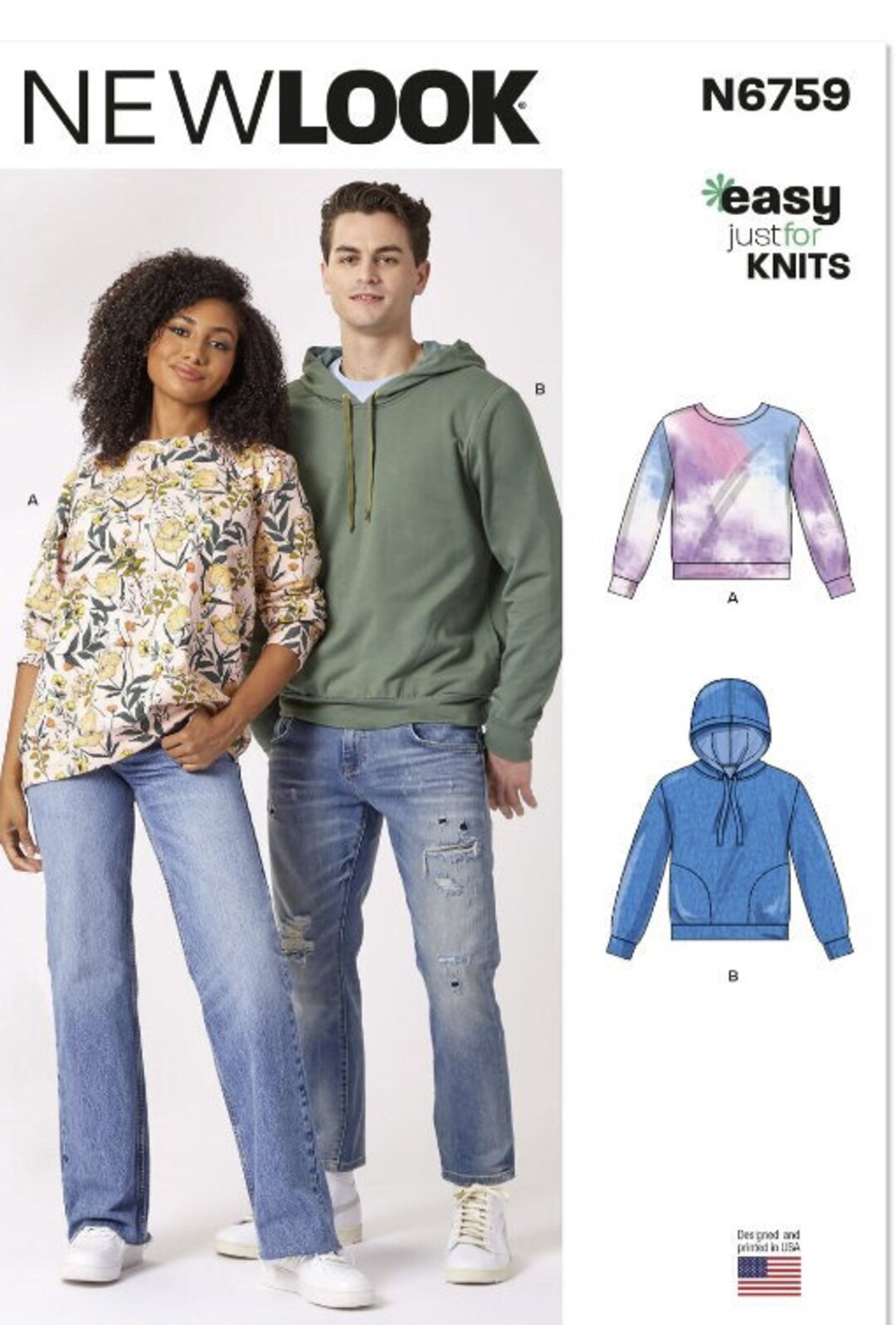 Sewing Pattern for Mens & Womens Sweatshirts and Hoodies, New Look ...