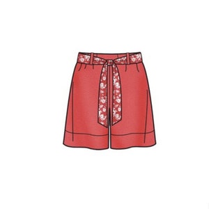 Sewing Pattern Womens Pull-on Pants or Shorts and Tie Belt, New Look ...