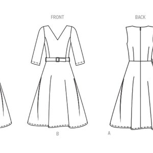 Sewing Pattern for Womens Dress in Sizes 8-18, V-neck Dresses, New Look ...