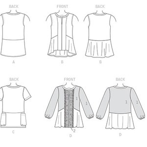 Sewing Pattern for Womens Tops With Split-neck, Seam-detail, Mccall's ...