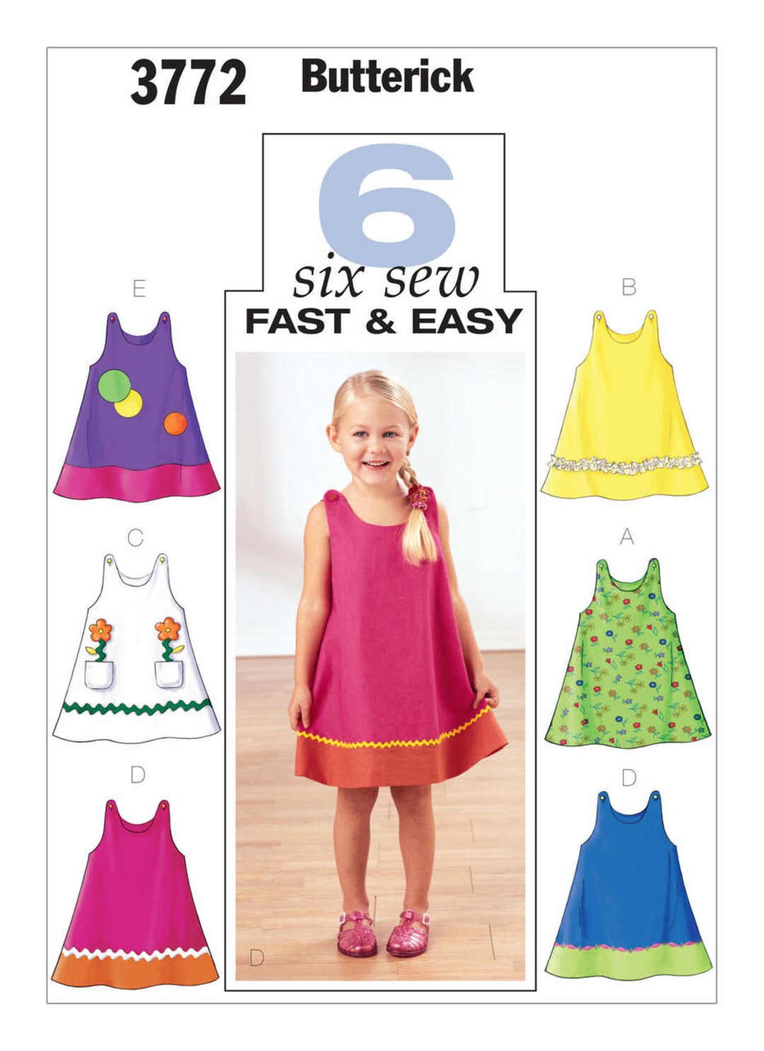 Sewing Pattern for Toddlers' and Little Girls' Dresses, Girls Button ...