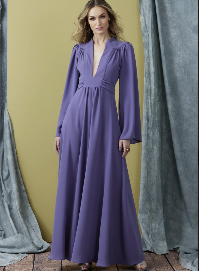 Sewing Pattern Womens DEEP-V Dresses Vogue Pattern V1921 - Etsy