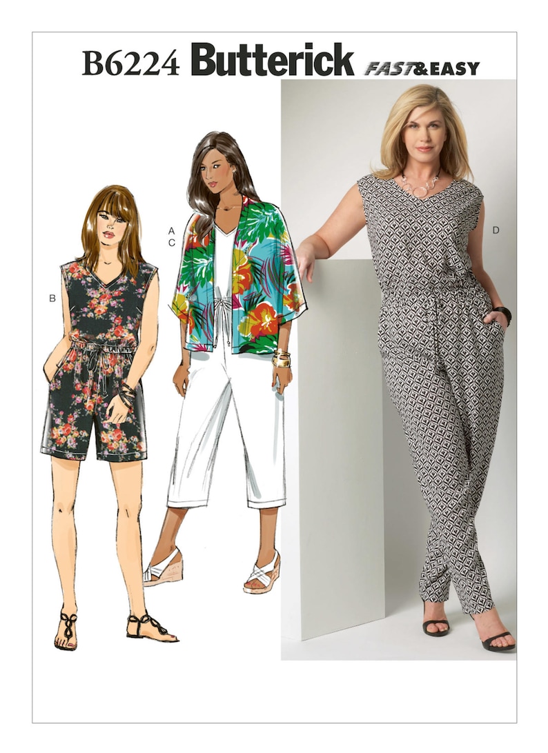 Sewing Pattern for Women's PLUS Size Kimono Jacket, Jumpsuit, Romper ...
