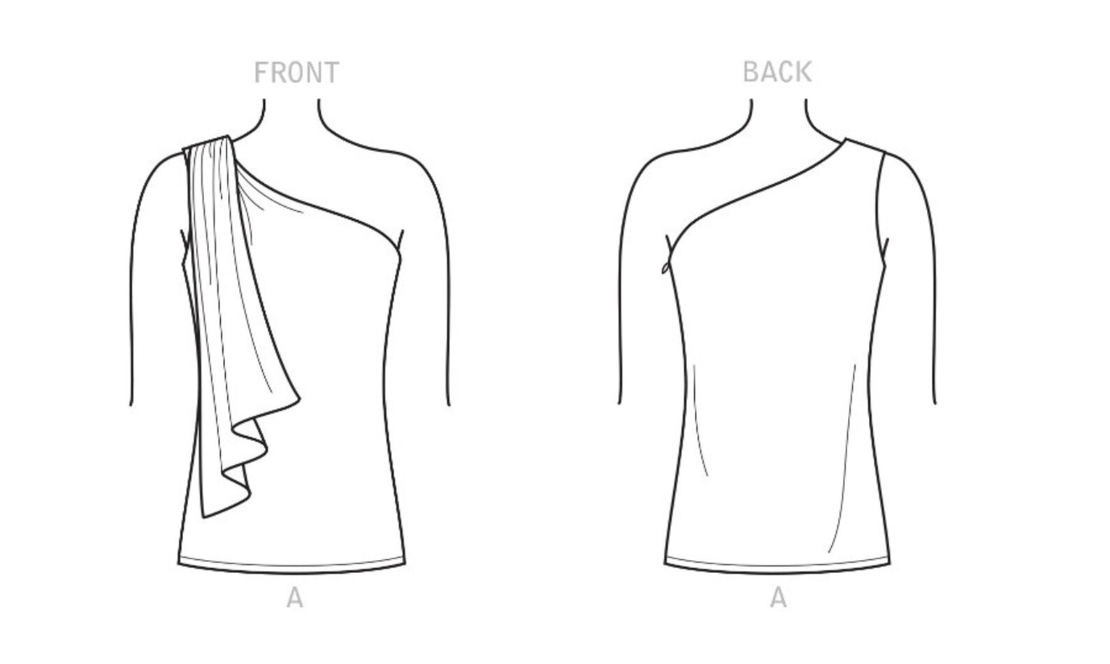 Sewing Pattern for Womens Tops One-shoulder Tops New Look - Etsy