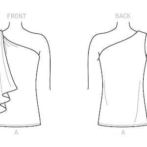 Sewing Pattern for Womens Tops, One-shoulder Tops, New Look Pattern ...