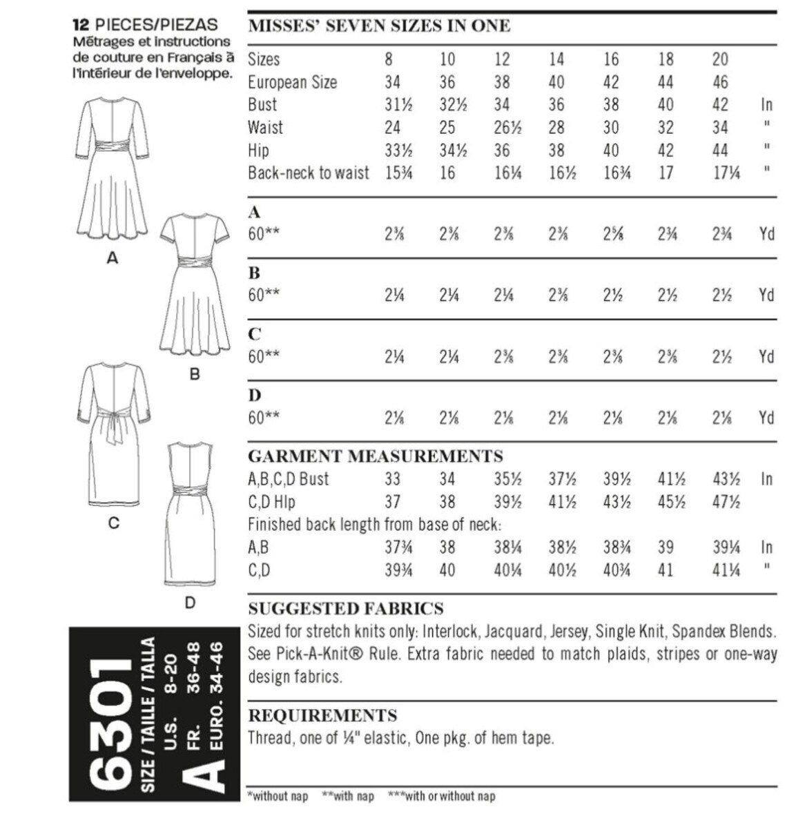 Sewing Pattern for Womens Dresses New Look Pattern 6301 New - Etsy