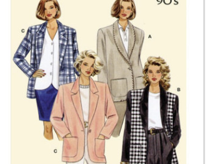 Sewing Pattern for Womens Jackets, 1990's Vintage Style Reproduction ...