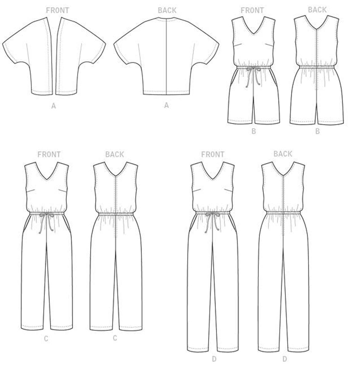 Sewing Pattern for Women's PLUS Size Kimono Jacket, Jumpsuit, Romper ...