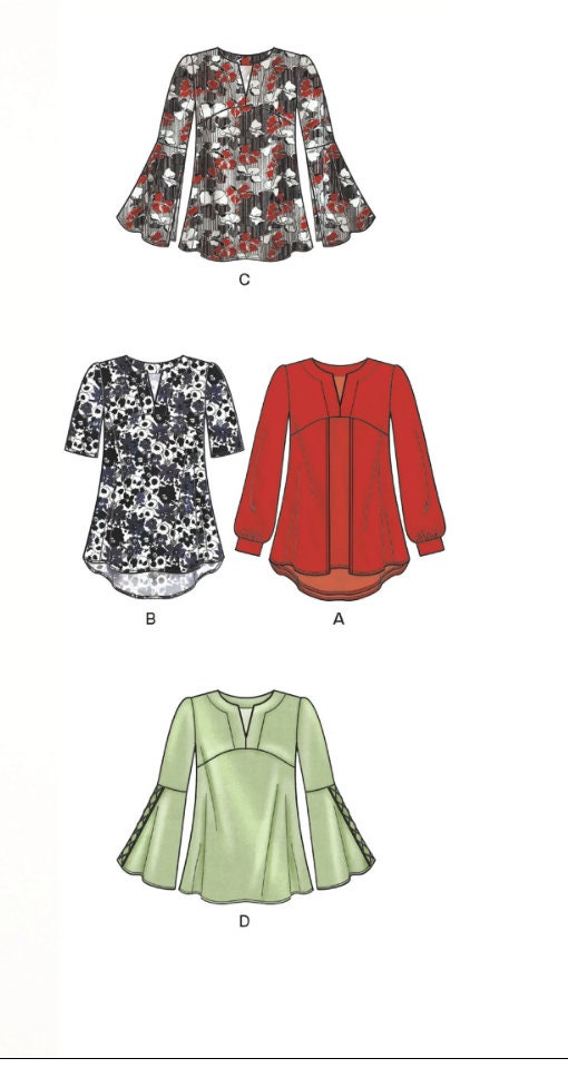 Sewing Pattern for Womens Tops in Misses Sizes Womens Tunic | Etsy