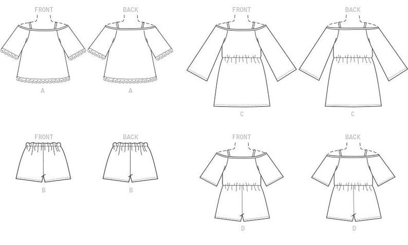 Sewing Pattern Children's/Girls Off-the-Shoulder Top | Etsy