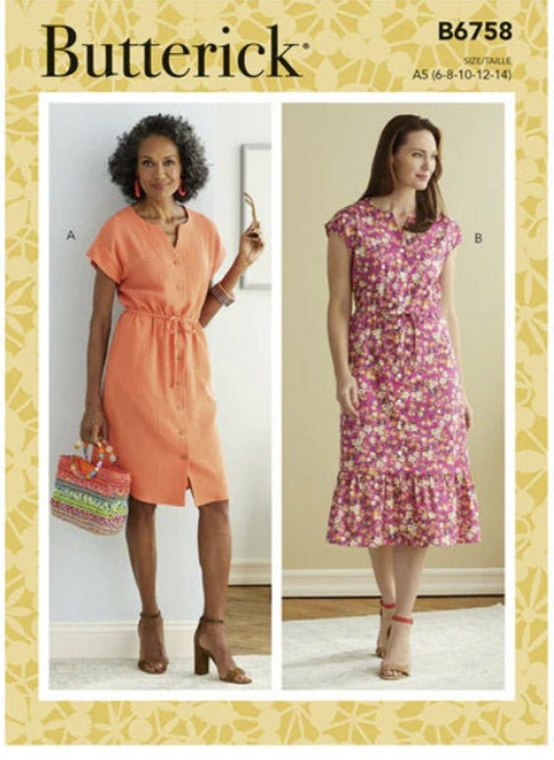 Sewing Pattern for Womens Dresses, Butterick Pattern B6758, New Pattern ...