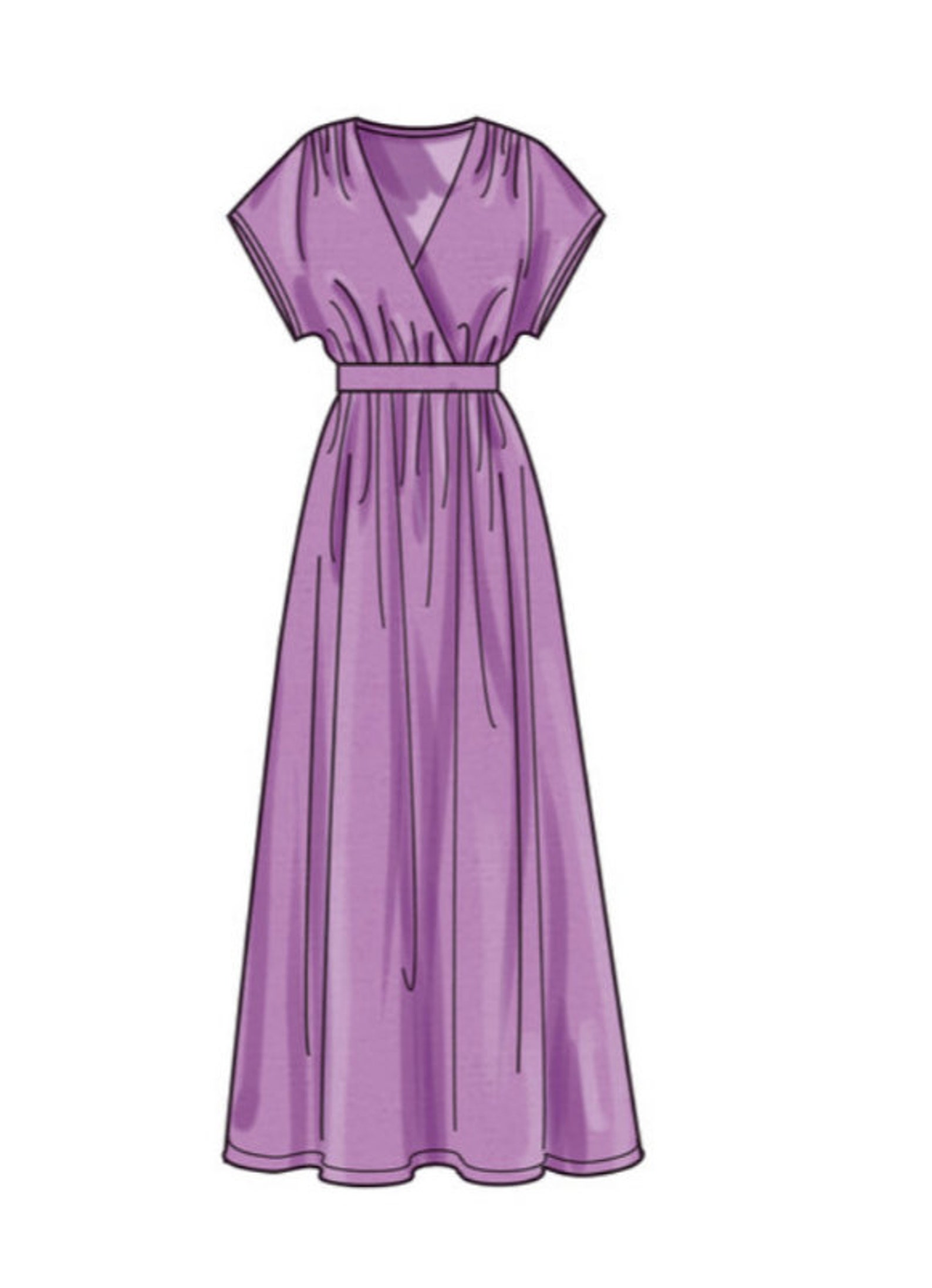 Sewing Pattern for Womens Dress in Sizes 10 to 22, Stretch Knit Maxi ...