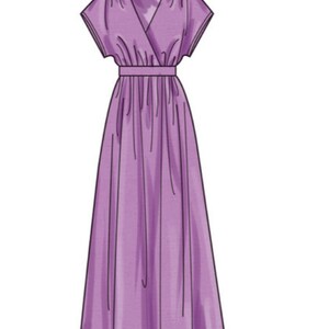 Sewing Pattern for Womens Dress in Sizes 10 to 22, Stretch Knit Maxi ...