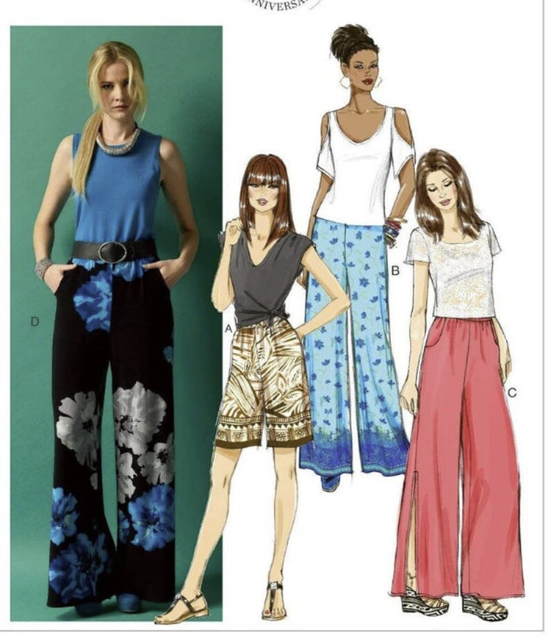 Sewing Pattern Womens Wide Leg Pants or Shorts Butterick - Etsy