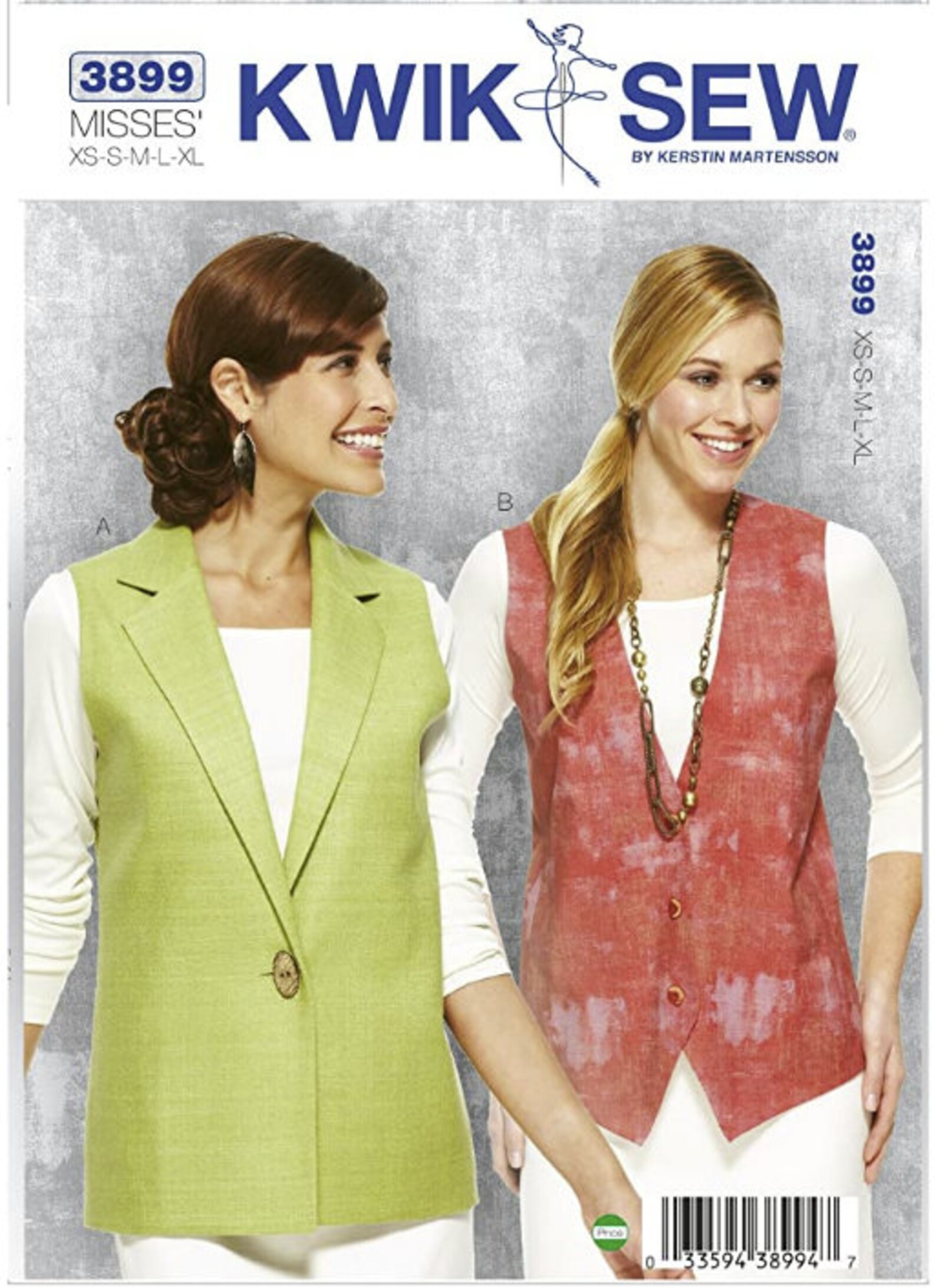 Sewing Pattern for Womens Fashion Vests Kwik Sew K3899 - Etsy