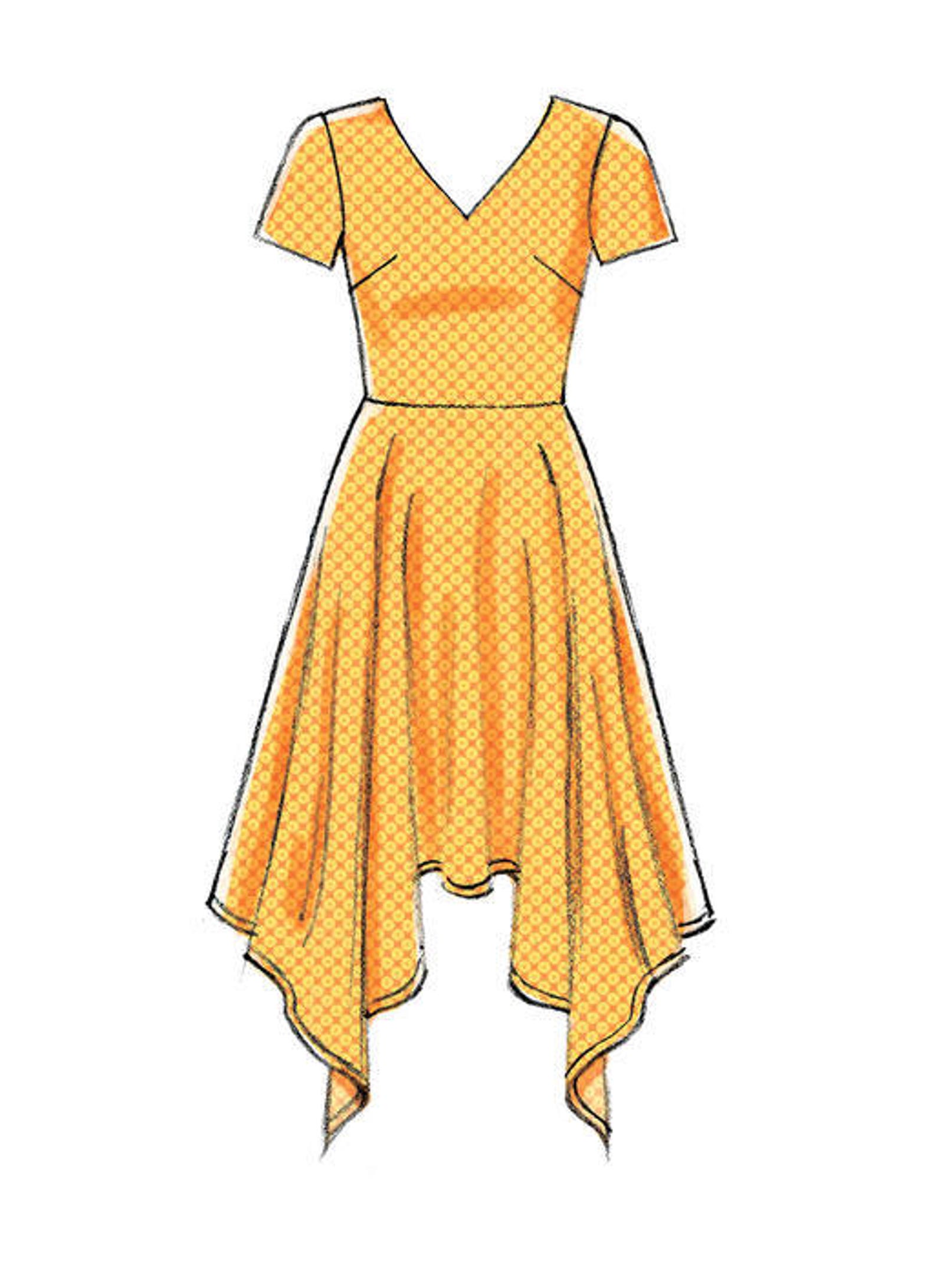 Sewing Pattern for Misses' Handkerchief-hem Dresses - Etsy