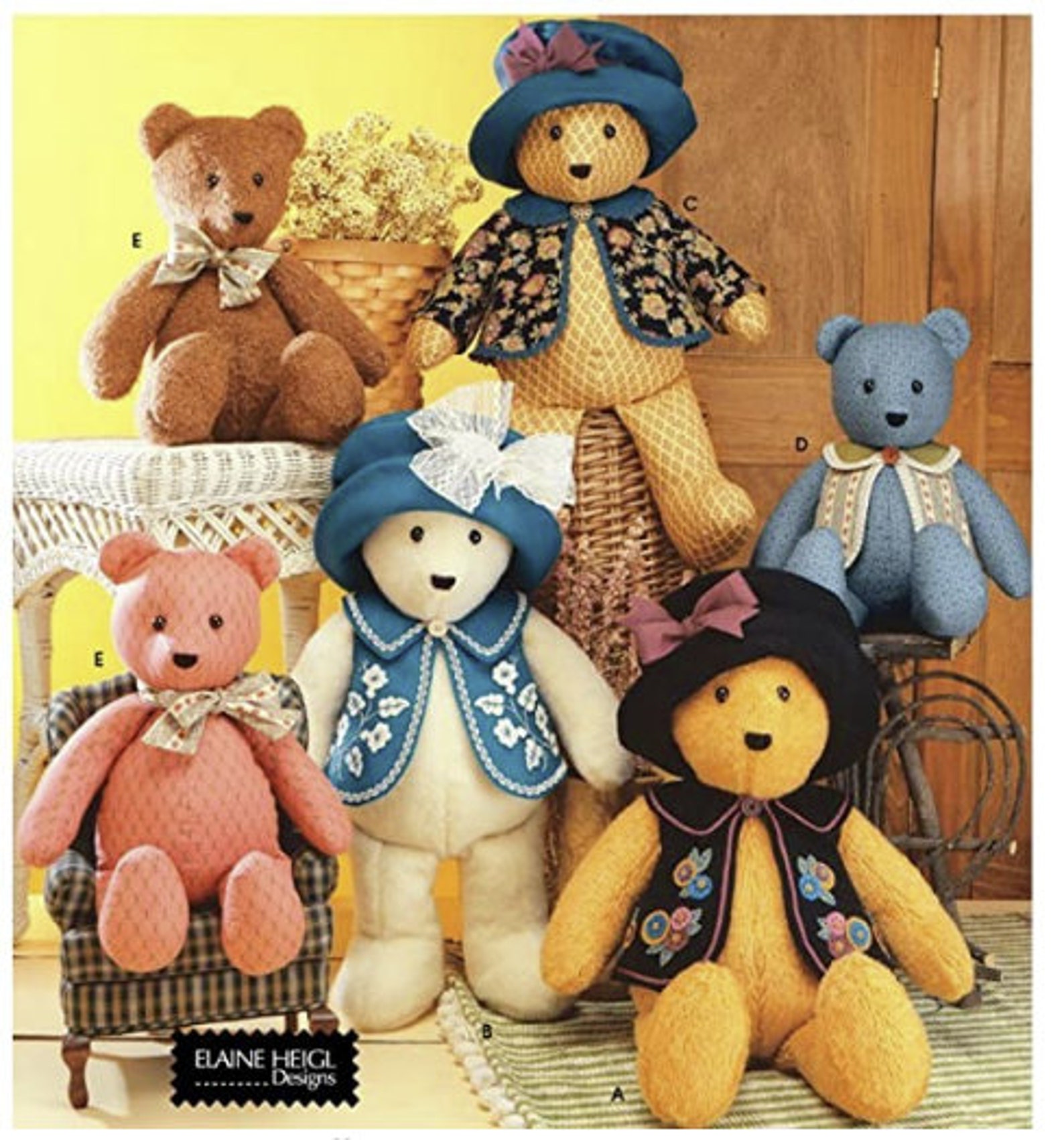 Sewing Pattern for Rare Bear Stuffed Animals, Simplicity C5461, Memory ...