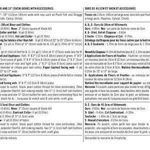 Sewing Pattern for Rare Bear Stuffed Animals, Simplicity C5461, Memory ...