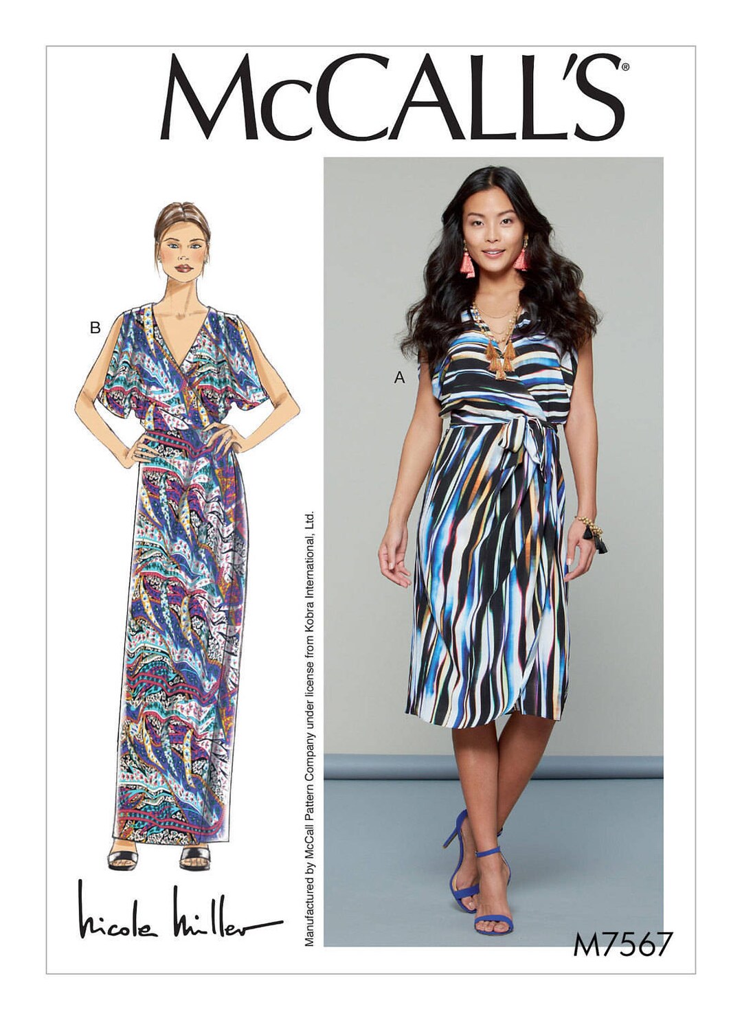 Sewing Pattern Misses' Wrap-style Dresses and Belt, Mccall's Pattern ...