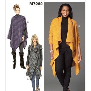 Sewing Pattern for Misses'/women's Sweater Coat and Poncho, Mccall's ...