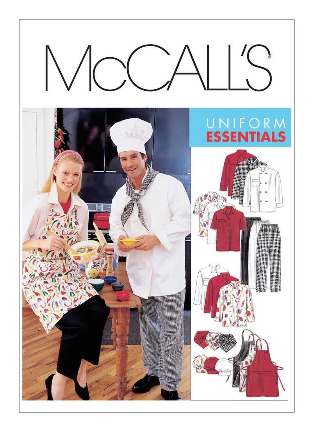 Sewing Pattern for Mens & Womens Restaurant Uniform,mccall's Pattern ...
