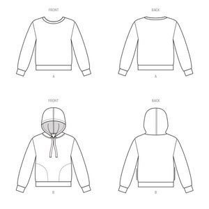 Sewing Pattern for Mens & Womens Sweatshirts and Hoodies, New Look N6759, Easy Sew New Pattern ...