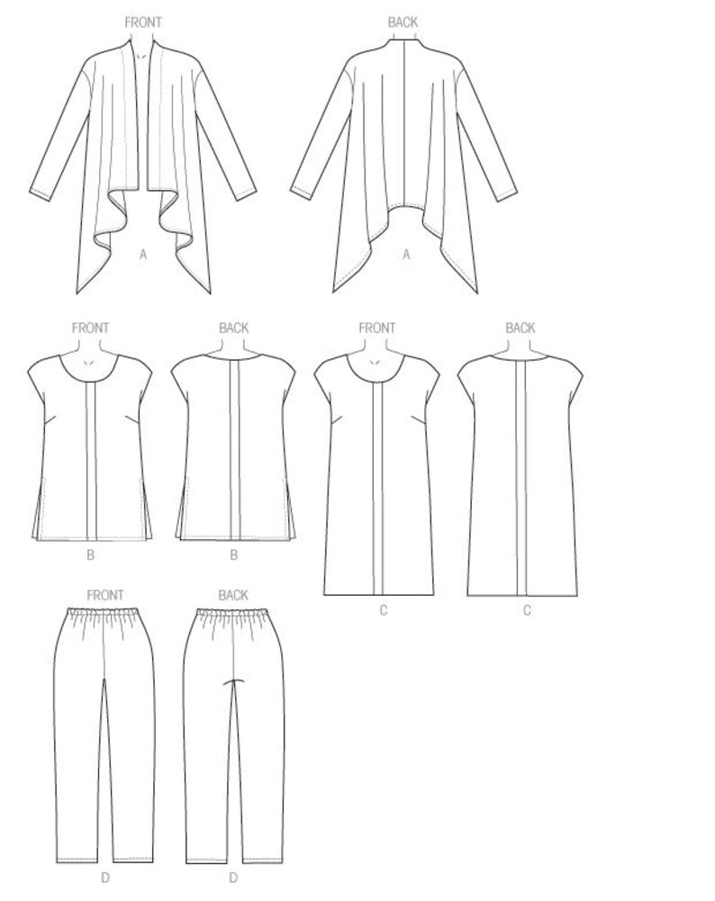 Sewing Pattern Women's Draped Jacket Tunic Dress & | Etsy