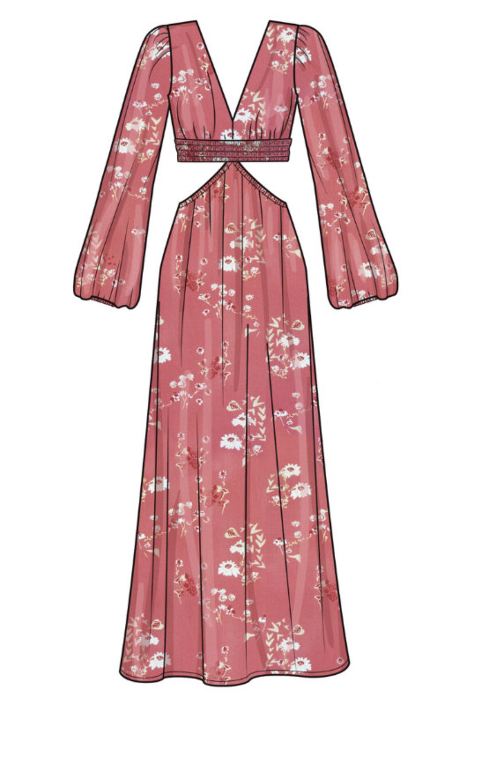 Sewing Pattern for Womens Maxi Dress Top & Skirt in Misses - Etsy