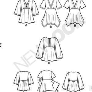 Sewing Pattern for Womens Tunic Tops, New Look Pattern 6452, New ...