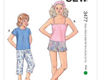 Sewing Pattern for Girls' Sleepy-time Pajamas Kwik Sew - Etsy