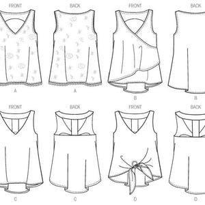 Sewing Pattern for Womens V-neck Tops and Tunics, Mccall's Pattern 6960 ...