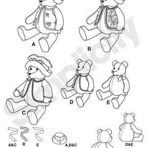 Sewing Pattern for Rare Bear Stuffed Animals, Simplicity C5461, Memory ...
