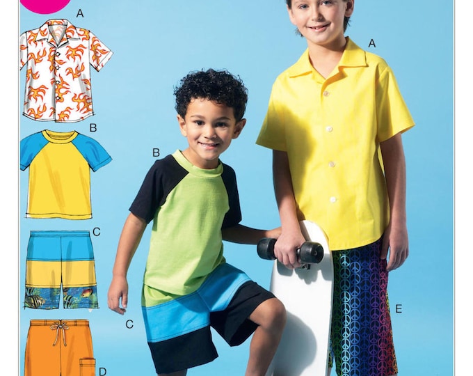 Sewing Pattern Children's Boys' Shirt, Top and Shorts, Mccall's Pattern ...