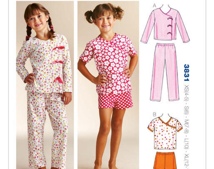 Sewing Pattern for Girls' Sleepy-time Pajamas, Kwik Sew Pattern K3831 ...