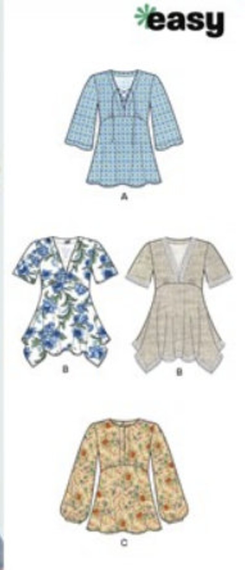 Sewing Pattern for Womens Tunic Tops New Look Pattern 6452 - Etsy