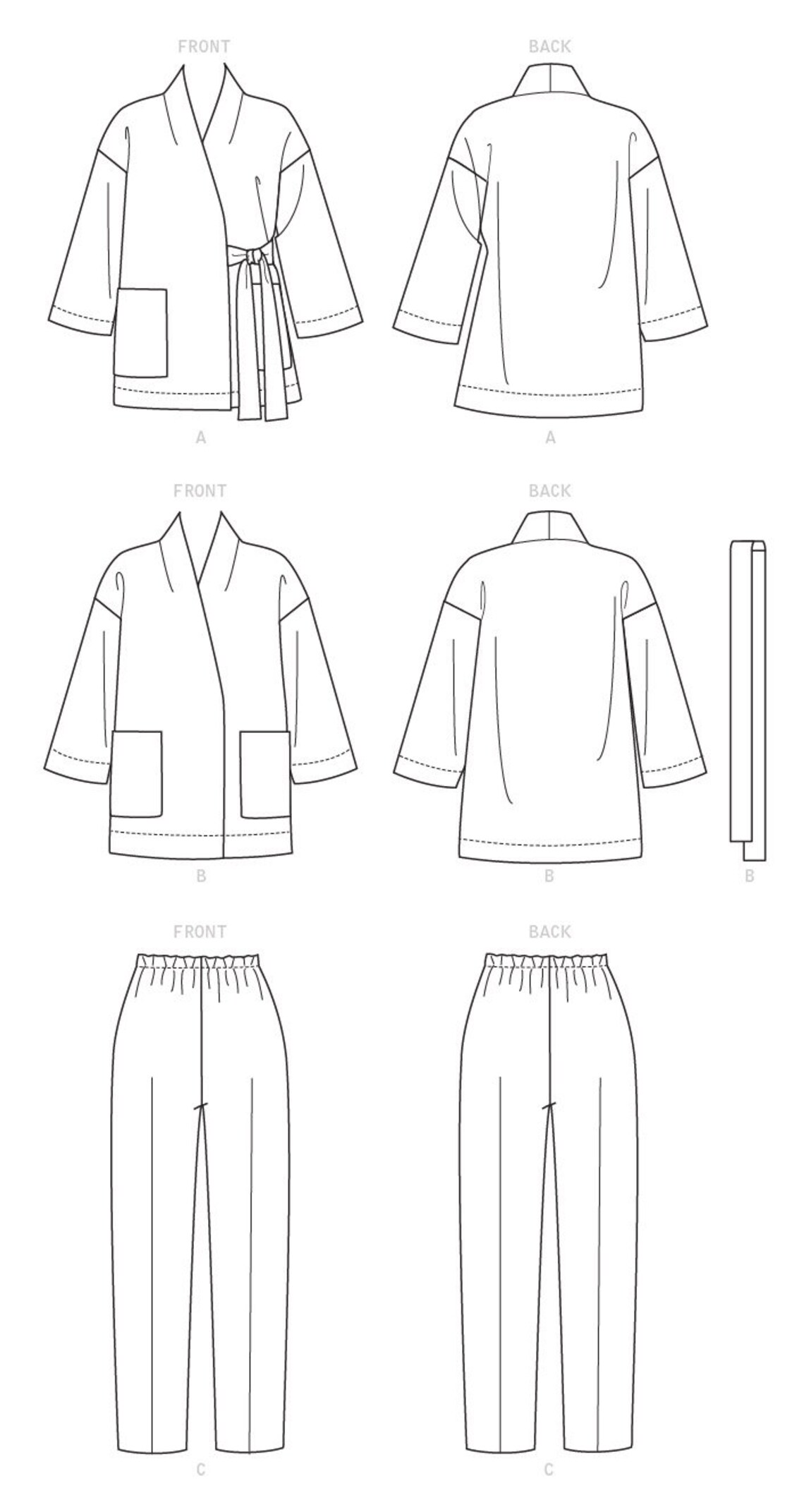 Sewing Pattern for Womens JACKET and PANTS, Vogue Pattern V9334, Wrap ...