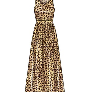 Sewing Pattern for Womens Dress in Sizes 10 to 22, Stretch Knit Maxi ...