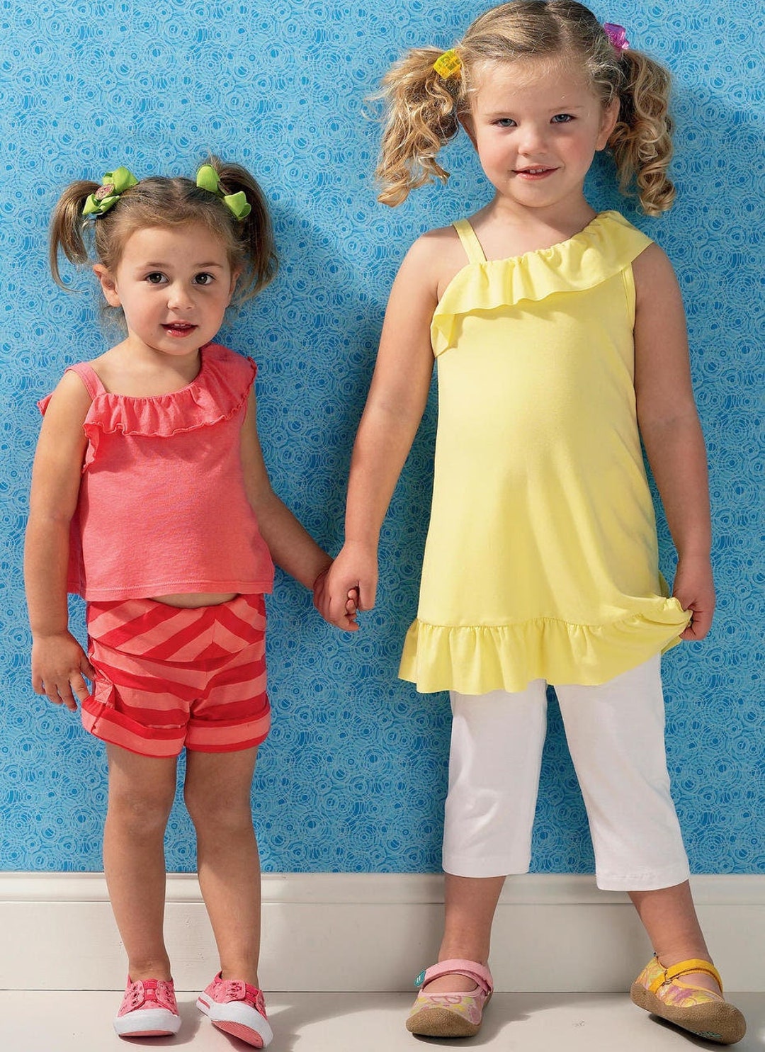 Sewing Pattern for Girls' Ruffled Tops, Shorts and Pants, Kwik Sew ...