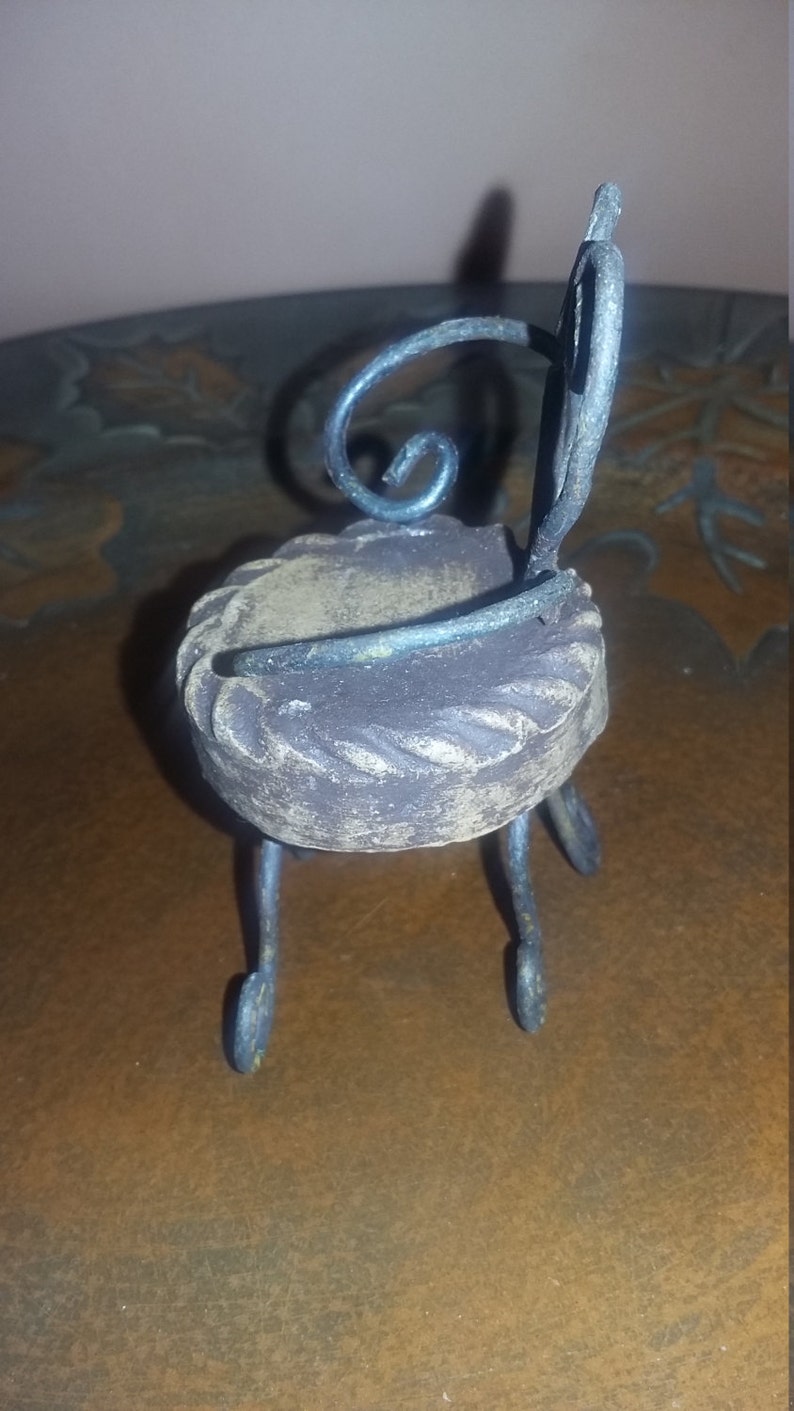 Fairy Garden Miniature Chair Clay and Rusted Wire French | Etsy