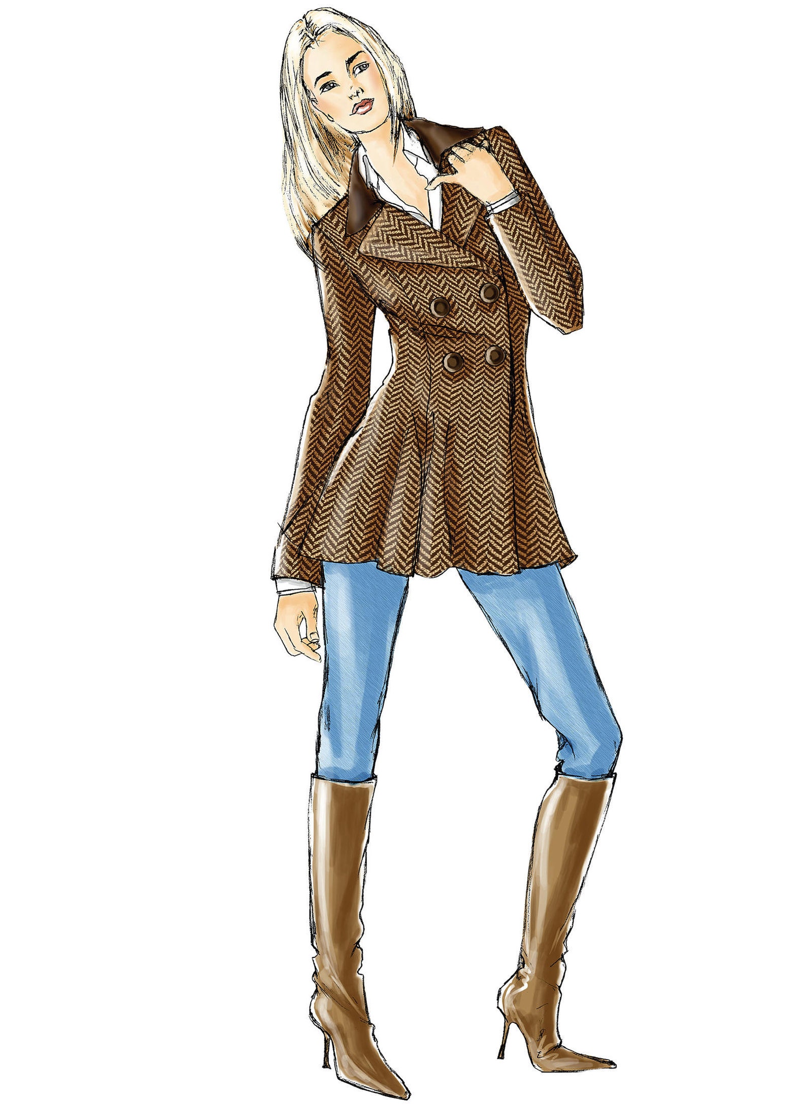 Sewing Pattern for Womens DOUBLE-BREASTED Notched or Shawl - Etsy