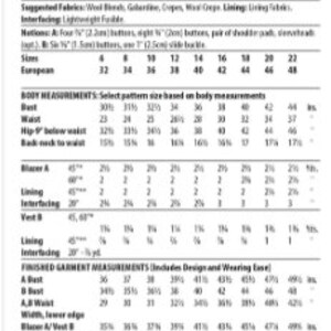 Sewing Pattern for Womens Blazer and Vest by Melissa Watson, Mccalls ...