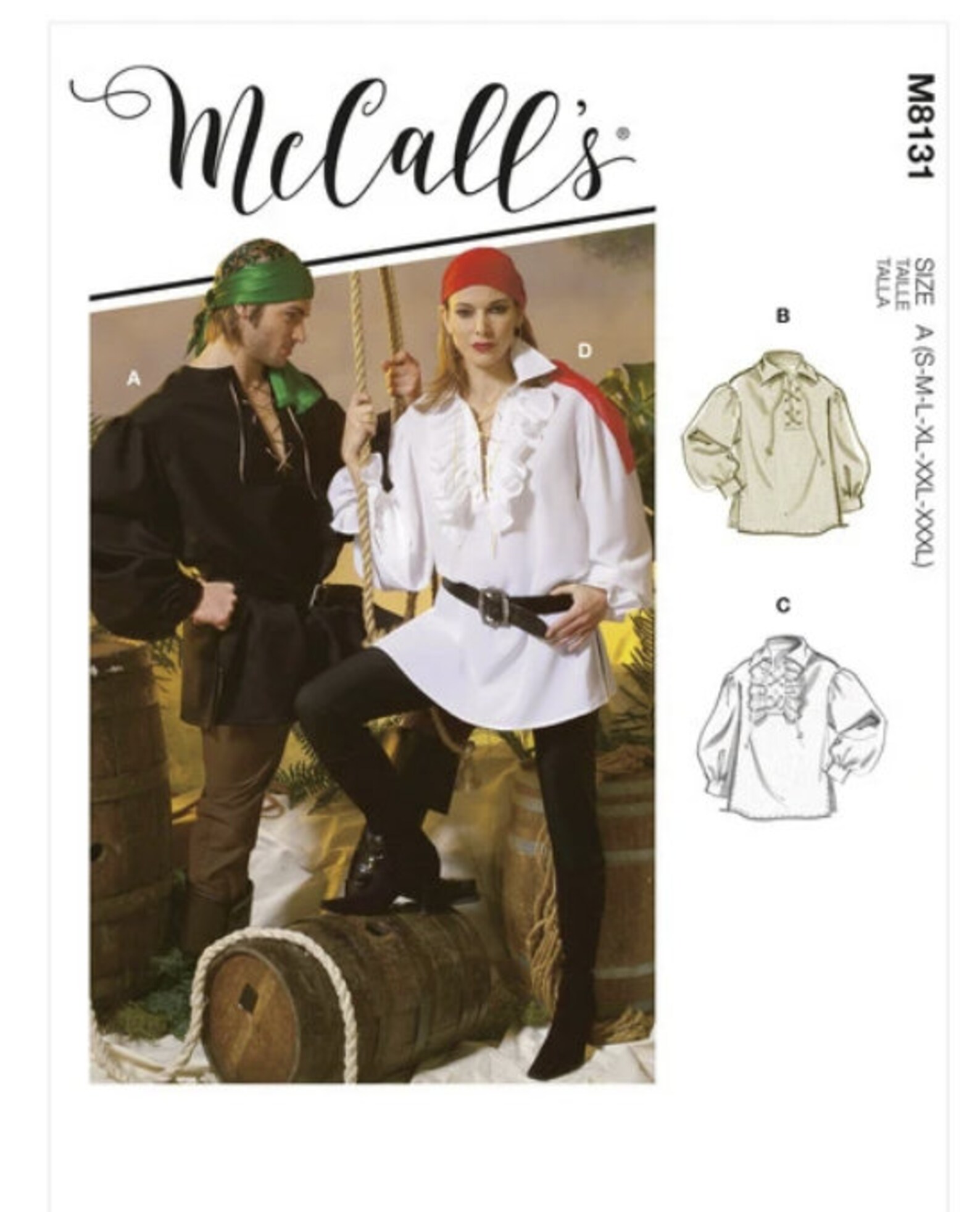 Sewing Pattern for Unisex Historical Shirt McCalls Pattern | Etsy